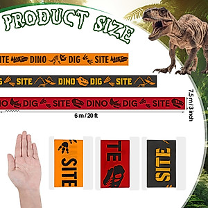 TaoBary 3 Roll Dino Dig Site Caution Tape 20 Feet Dinosaur Zone Dinosaur Party Decorations Themed Dino Party Supplies for Kids Birthday Baby Shower VBS Vacation Bible School Decor