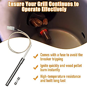 Digital W/LCD Display Control Board Replacement Parts Kit Compatible with P7-7.0/PBV7P1 Pit BOSS 7 Series Vertical Pellet Smokers, Include Meat Probe, Temperure Sensor Probe, and Igniter Hot Rod