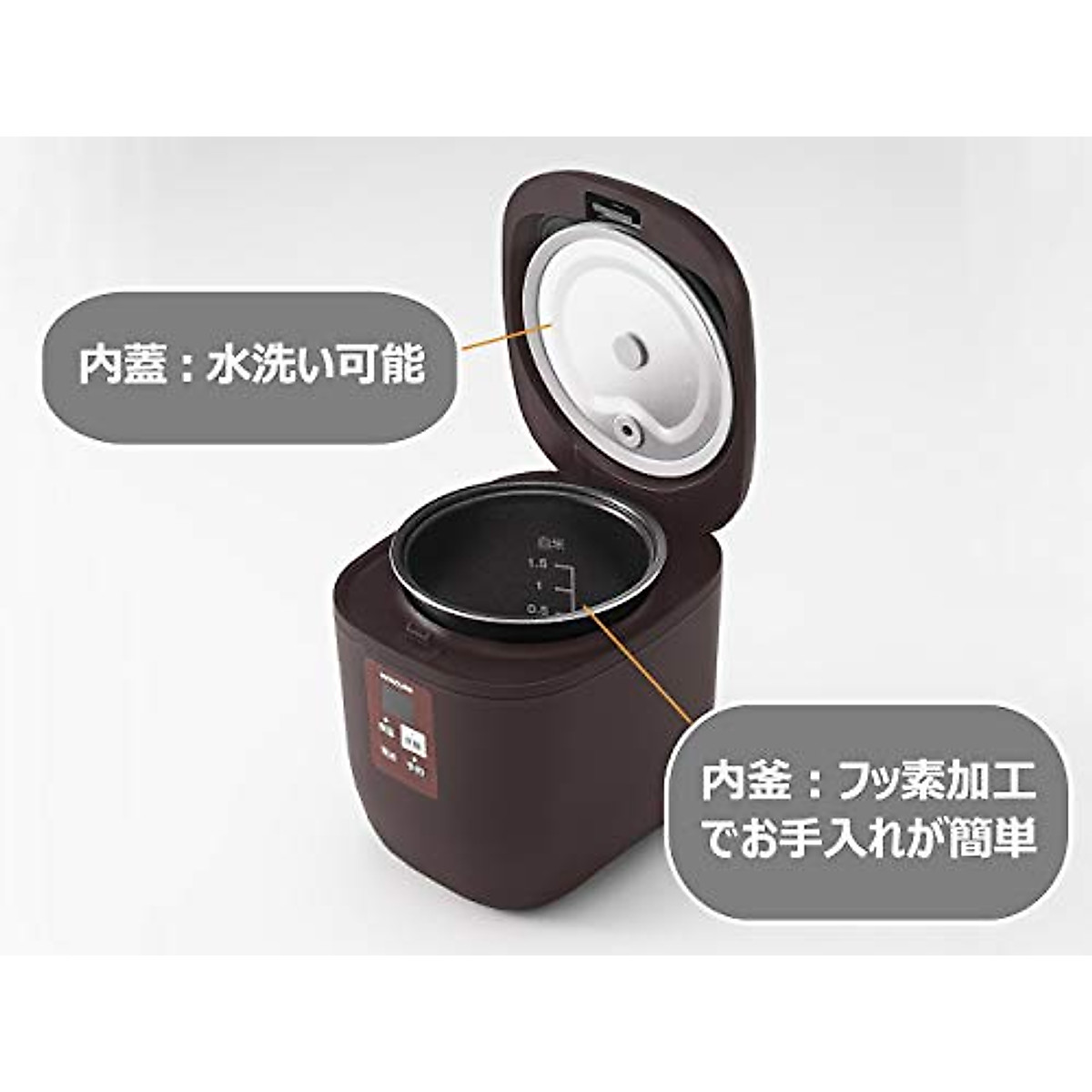KOIZUMI Microcomputer Rice Cooker"Rice Cooker Mini" KSC-1512/T (Brown)【Japan Domestic genuine products】【Ships from JAPAN】