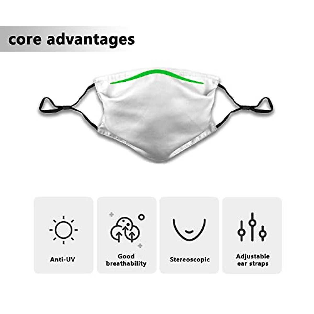 VeJerKK Winter Reusable Face Masks with adjustment Earloop,Idyllic Early Morning Scenery,Protection 5-ply Breathable Face Masks for women men,Black White Slate Blue