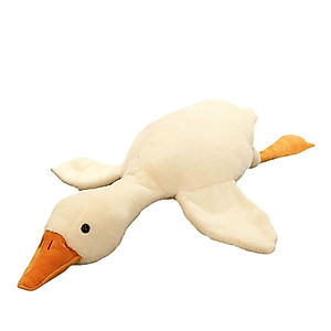 Bacmaze Goose Stuffed Animal Plush Pillow Big Duck Plushies Doll Cute Toy Goose Plush Xmas Gifts 20'' (19.7 inch, White Goose)
