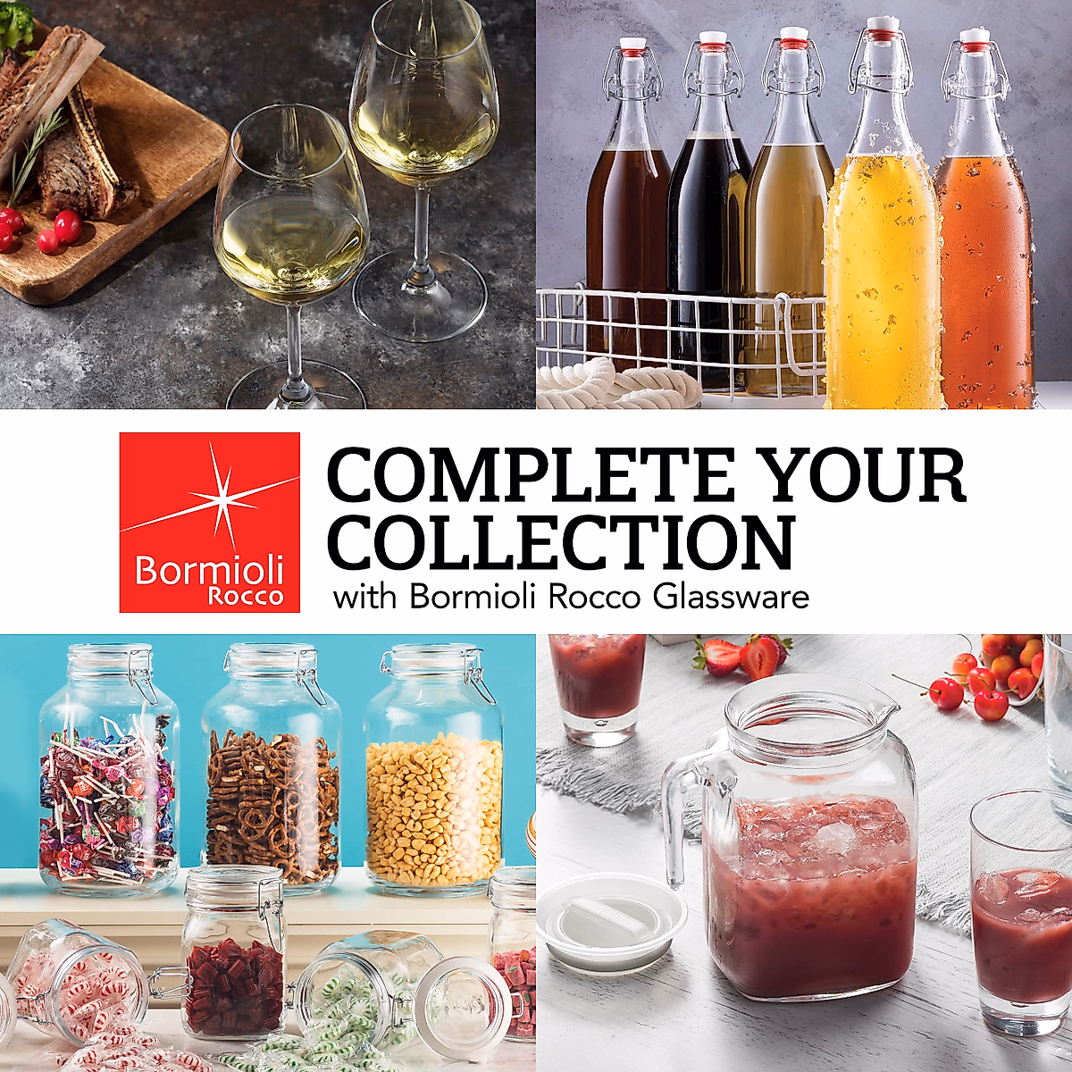 Bormioli Rocco 6-Pack YPSILON Cocktail Glasses set - 8.5 Ounce, Bar Glass, Stemless Martini Glasses for All Alcoholic Beverages like Margarita, Manhattans, Bourbon, Vodka, Gin, Lead-Free Whiskey Glass