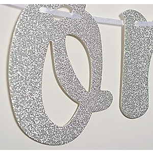 High on Love Silver Glitter Banner for Bachelorette Party Decorations Leaf (Silver)