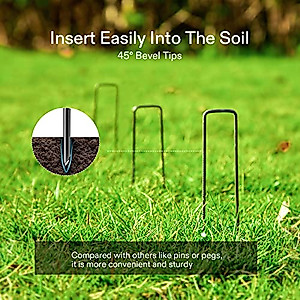VIVOSUN 50 PCS 6 Inch Garden Stakes Landscape Staples U-Shaped Pins for Barrier Fabric, Ground Cover, Soaker Hose, Irrigation Tubing, Invisible Dog Fence
