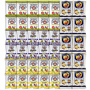 Niro Assortment | Bulk Popcorn, Skinny Pop & Pirate's Booty Snack Pack – 40 Pack Variety Kit with 4 Delicious Flavors | Individual Popcorn Bags