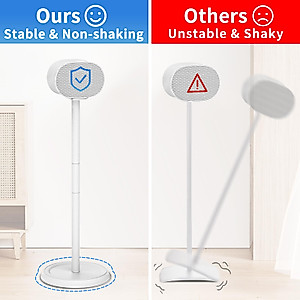Heavy-Duty Speaker Stand for Sonos Era 300 Stand with Cable Management Floor Speaker Stands for Sonos Era 300 Speaker Stand for Easy and Secure Mounting, White