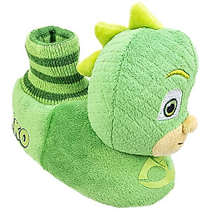 PJ Masks Kids Slipper, Gekko Socktop Slip On,Plush,Green, Toddler size 9/10