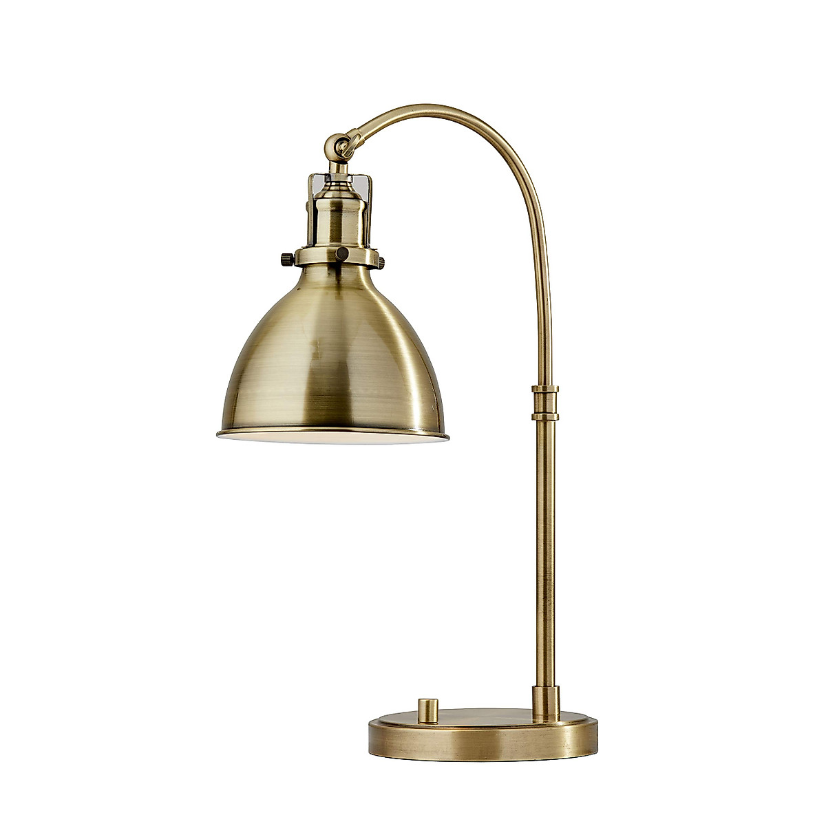 Adesso 3906-21 Abbott Desk Lamp, 20 in, 40W Standard, 40W LED, Antique Brass, 1 Table Light