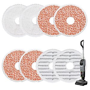 37643 Replacement Mop Pads Compatible with Bissell SpinWave + Vac All-in-One Powered Spin 3764 and 37643,Washable and Reusable 8-Pack