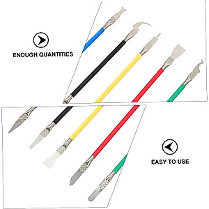 ULDIGI 5pcs Scraper Kit Metal Scraper Phone Disassemble Tool Opening Sticker Remover for Phone Stickers for Phones Repair Prying Opener Cell Phone Stainless Steel