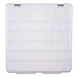 AB Designs 9101ABD Super Satchel Slim with Removable Dividers, Stackable Home Storage Organization Container, Clear with Silver Latches