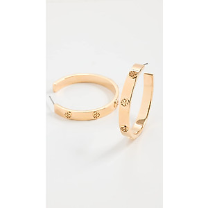 Tory Burch Women's Miller Stud Hoop Earrings, Tory Gold, One Size