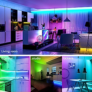 dalattin Led Strip Lights 65.6ft RGB 5050 Color Changing Led Lights for Bedroom Music Sync Smart App and Remote Control for Home Dorm Room Party Decoration