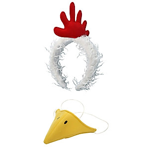 elope - Chicken Headband and Beak Mask Costume Accessory Kit for Adult and Kids
