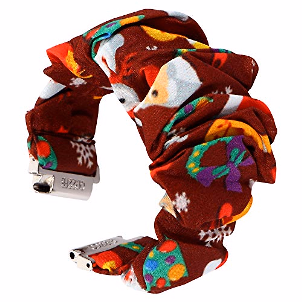 Hemobllo Reloj Inteligente Christmas Watchband Scrunchie Watch Band Wristwatch Elastic Fabric Cloth Floral Printed Strap Bracelet Compatible for Versa 2 (Brown) Womens Watches