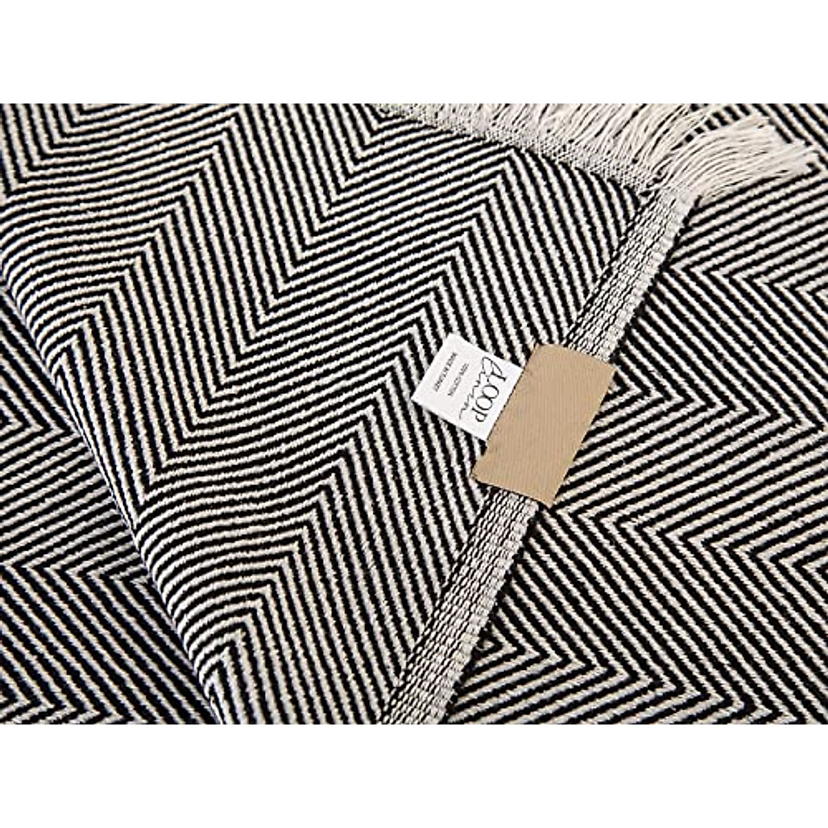 Loop Linen Cotton Throw Blanket, Hand Woven Housewarming Gift, Home Decor Blanket for Bedroom, Couch or Sofa. Large Blanket, Decorative.55x79