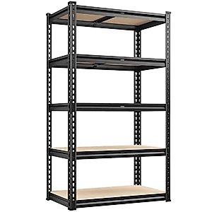 REIBII Storage Shelves Heavy Duty,5 Tier Adjustable Metal Shelving Unit Utility Rack Shelf for Garage Pantry Warehouse Closet Kitchen 12" D x 28" W x 60" H