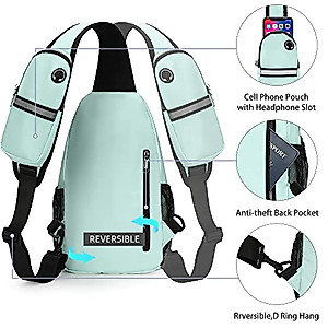 KUTQI Sling Backpack Crossbody Sling Bag for Women Travel Bag for Walking Shopping Day Trip（Light Blue）