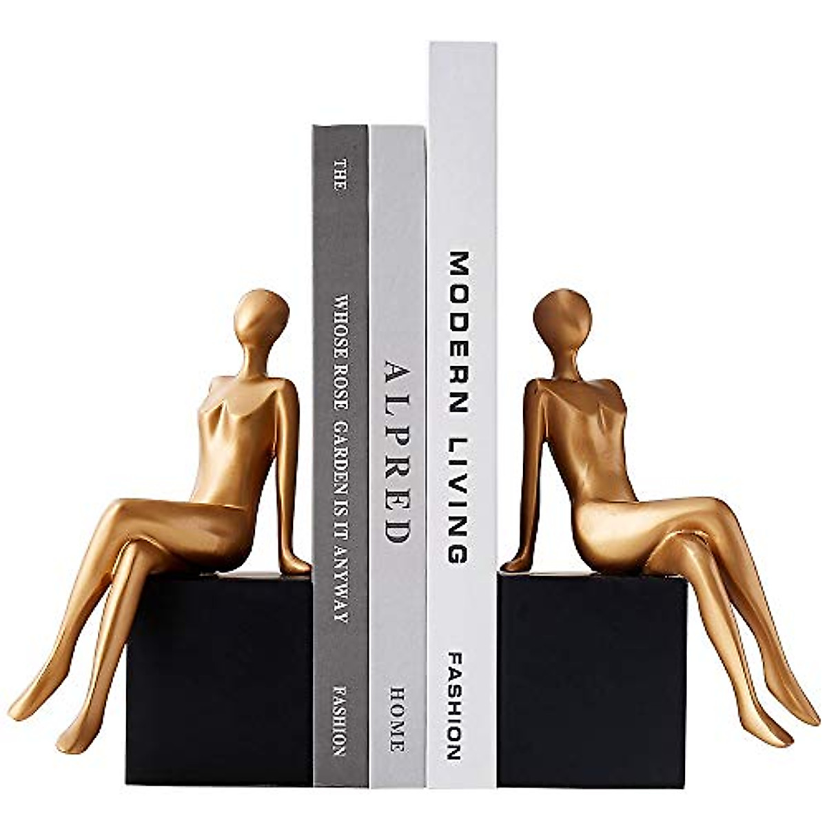 Modern Girl Statues Decorative Bookend Set. Add Modern Touch to Any Shelf or Table with These Unique Art of Confident Girl Statues. Use Them as Bookends Or Décor to Your Home and Office Modern Vibe!