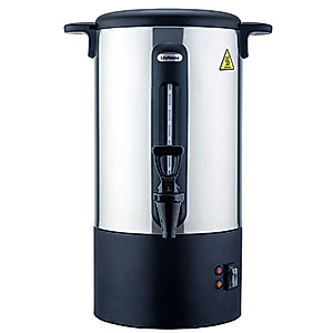 LDSHOUSE 50 Cup Professional Brew Coffee Urn, Commercial Grade Stainless Steel Hot Beverage Dispenser, Coffee Maker Hot Water Urn for Home, Party, Office, Wedding, 950W 120V Fast Brew, Silver