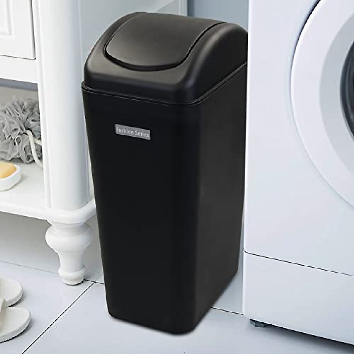 Doryh 12 L Plastic Trash Can, Kitchen Garbage Can with Swing Lid, 2 Packs