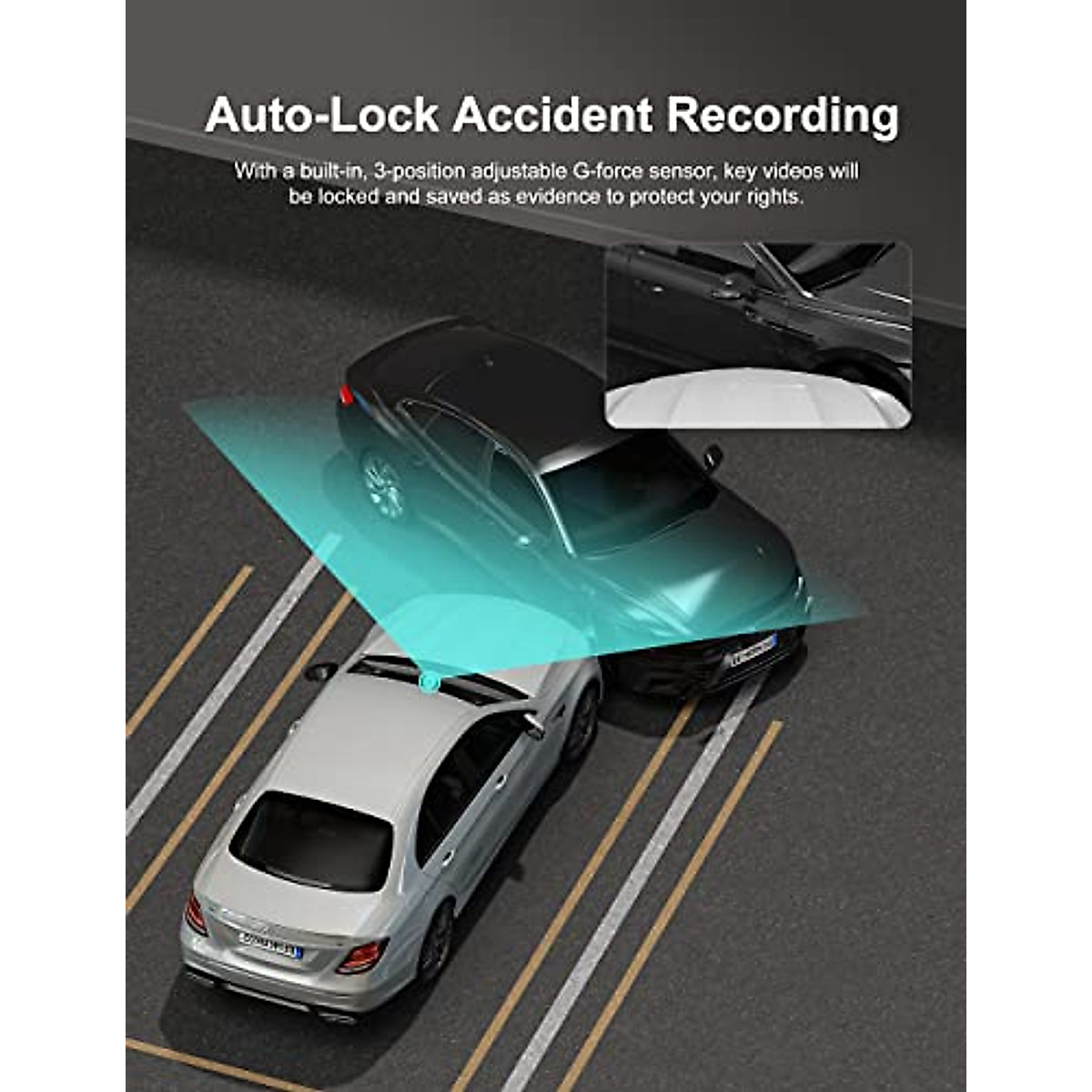 iZEEKER Dash Cam Front and Rear with SD Card 1080P Full HD Car Camera, Dual Dash Camera for Cars with Accident Recording, Parking Monitor, Night Vision, WDR