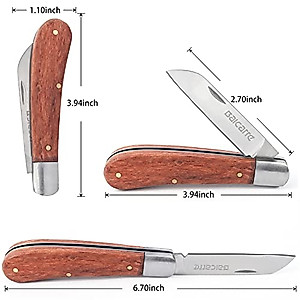 BaiCarre Pruning Knife,Grafting Knife, Stainless Steel Folding Garden Budding Knife, Pocket Knife for Grafting Multi Cutting Tool, Weed Bushes Branches Mushroom Weeding Knife