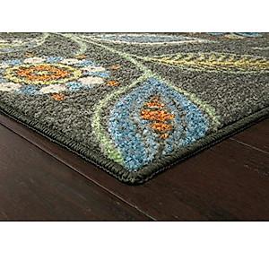 Maples Rugs Reggie Floral Kitchen Rugs Non Skid Accent Area Carpet [Made in USA], Multi, 2'6 x 3'10