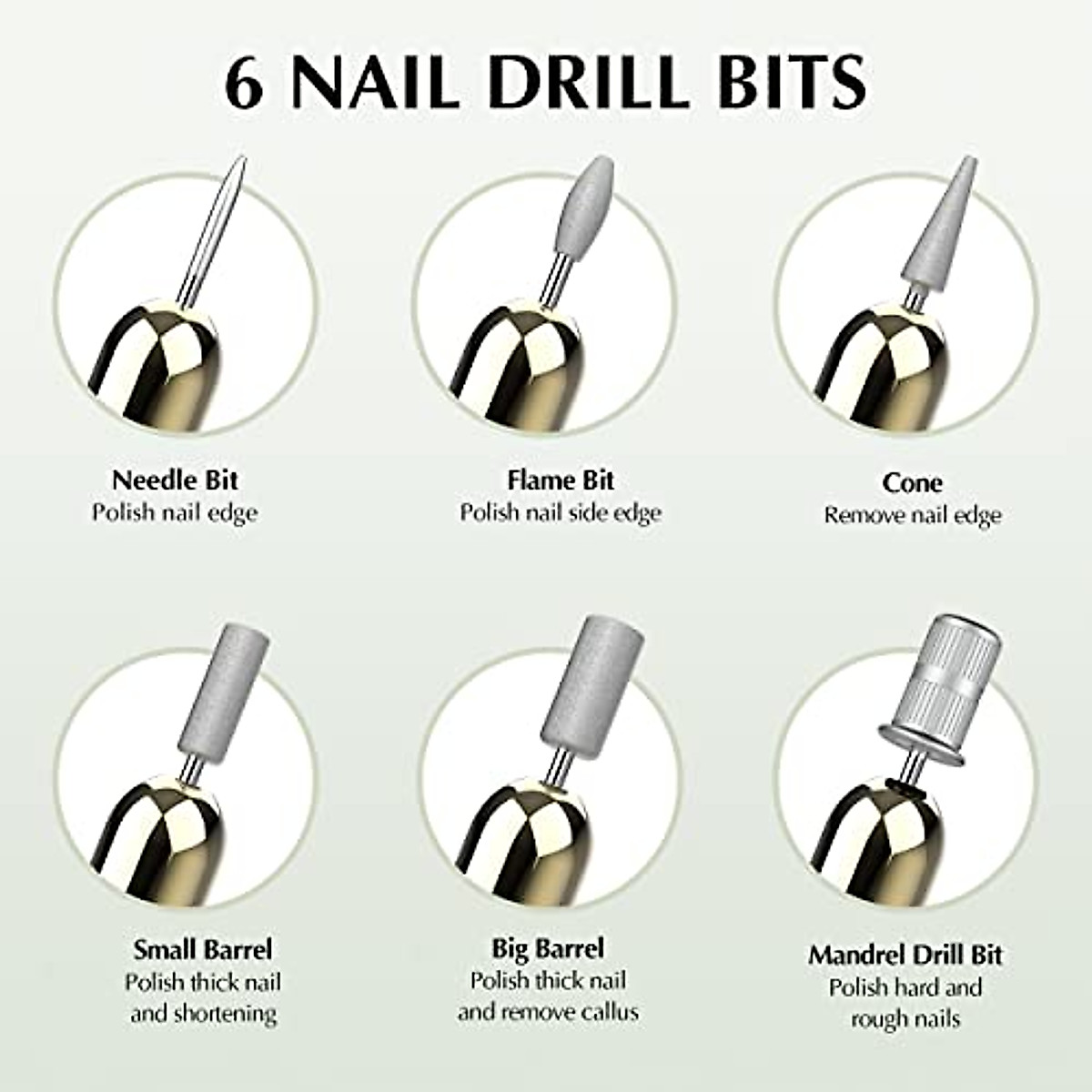 Electric Nail File, Nail Drills for Acrylic Nails Professional Gel Nail Kit Portable Efile Nail Drill with LED Display, Nail Drill Machine Manicure Pedicure Tool Nail Kit for Beginners with Everything