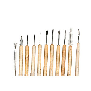 Pottery Tool Kit - 11-Piece 21-Tool Beginner's Clay Sculpting Set, Clay, Wood Carving, Ceramic Art Craft Project Accessories for School, Classrooms, Children/Adults,Great Holiday Gift Stocking Stuffer
