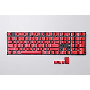HK Gaming Pudding Keycaps Set | Doubleshot PBT Keycap Set | Full 108 OEM Profile Key Set | ANSI US-Layout | for Mechanical Keyboard | Compatible with Cherry MX, Gateron, Kailh, Outemu | Red