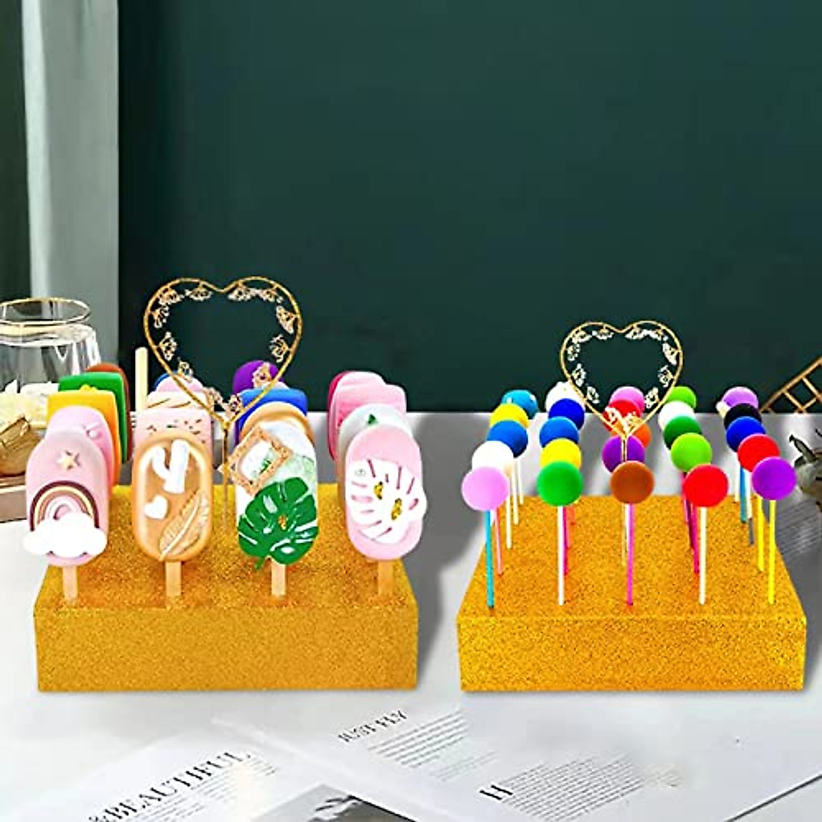 RomanticBaking 1 Pack 10Inch Foam Cake Pop Stand Display Cakesicle Stand Push Cake Pop Stand Foam Cake Dummies Dessert Table Party Decorations