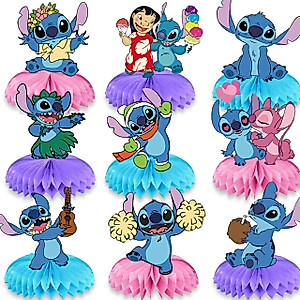 9PCS Cartoon Honeycomb Centerpieces For Decorations 3D Cartoon Centerpieces For Tables Decorations Cartoon 3D Centerpieces For Birthday Party Decorations