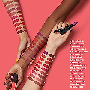 REVLON Lipstick, ColorStay Suede Ink, Built-in Primer, Infused with Vitamin E, Waterproof, Smudge-proof, Matte Color, 009 In Charge, 0.09 oz.