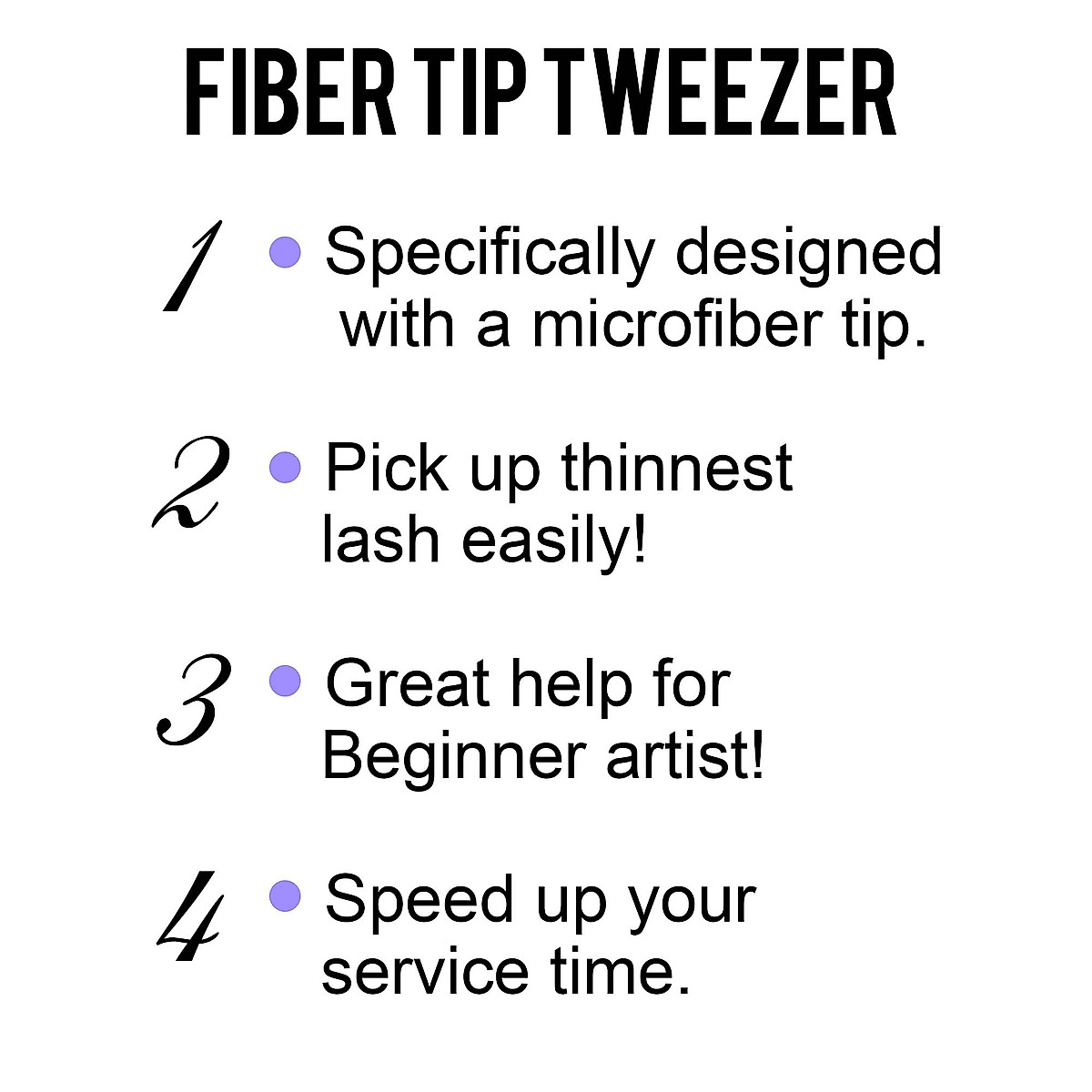 Fiber Tip Lash Tweezers For Eyelash Extension Tweezers Professional Artist Tech Work Kit Tools,Best Volume Eyelash Lashes Extensions Purple Tweezers Precision Supplies(Boot)