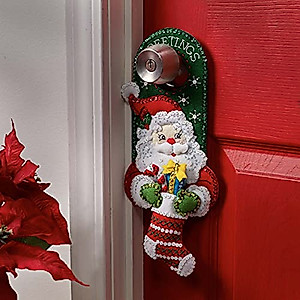 Bucilla Greetings, Felt Applique Christmas Door Hangers, Set of 2 (89286E)