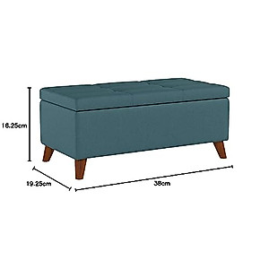 Christopher Knight Home Harper Fabric Storage Ottoman, Teal