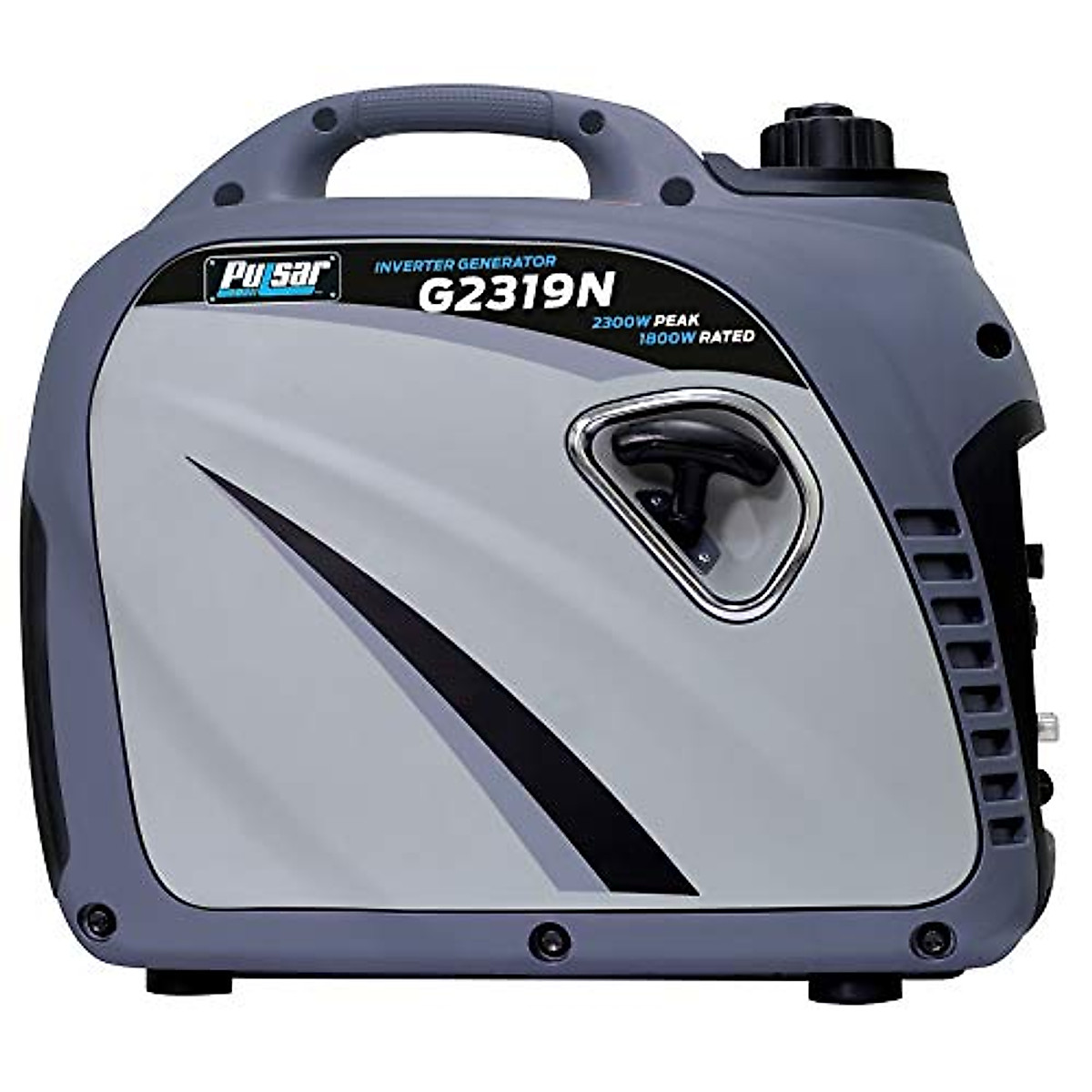 Pulsar G2319N 2,300W Portable Gas-Powered Inverter Generator with USB Outlet & Parallel Capability, CARB Compliant, Gray