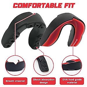 MENOLY Youth Mouth Guard - 5 Packs Football Mouth Guard, BPA Free Mouth Guard with Portable Case, Mouth Guard Sports for Boxing, Basketball, Lacrosse, MMA, Hockey, Wrestling, Soccer