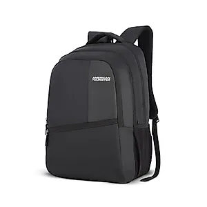 American Tourister VALEX BLACK LAPTOP BACKPACK 28 Ltrs,Volume, LAPTOP COMPARTMENT, BOTTLE POCKET, FRONT ORGANIZER, BLACK, M, laptop bags