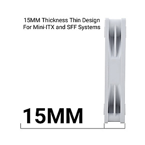 Thermalright TL-8015W CPU Fan Computer case Fan Quiet 4pin PWM PC Fan, 15mm Slimline Cooler Fan, 2200RPM Speed, 80mm CPU Cooling Fan(White)