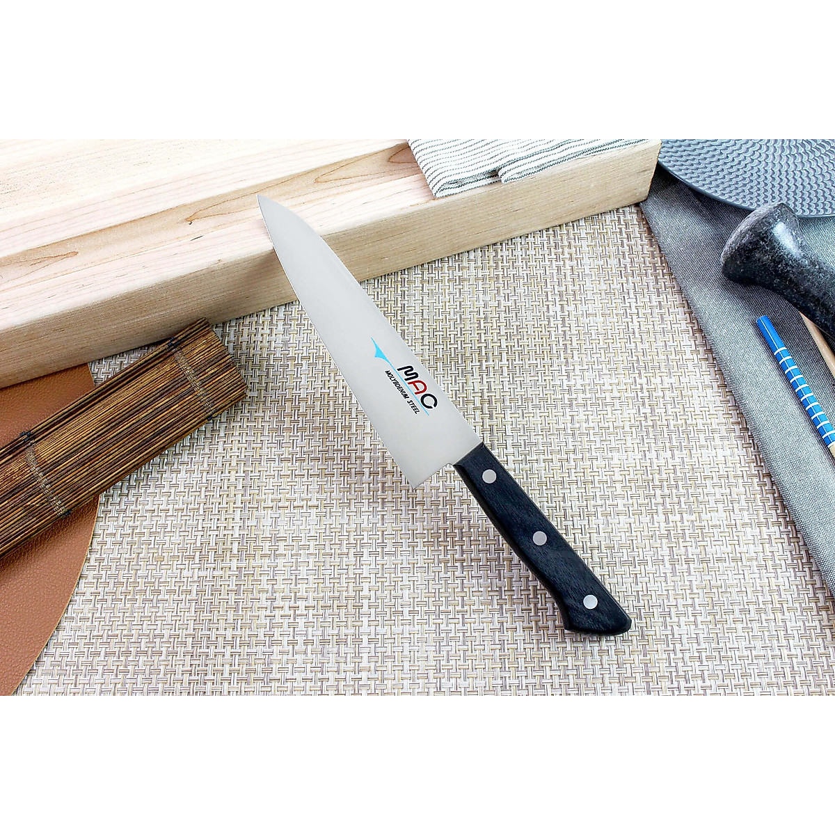 MAC Knife Chef series 2-piece starter knife set H-10, HB-70 Chef series 7.25" Gyutou-style Chef's knife and HB-40 Chef series 4" Paring knife, handcrafted in Seki, Japan