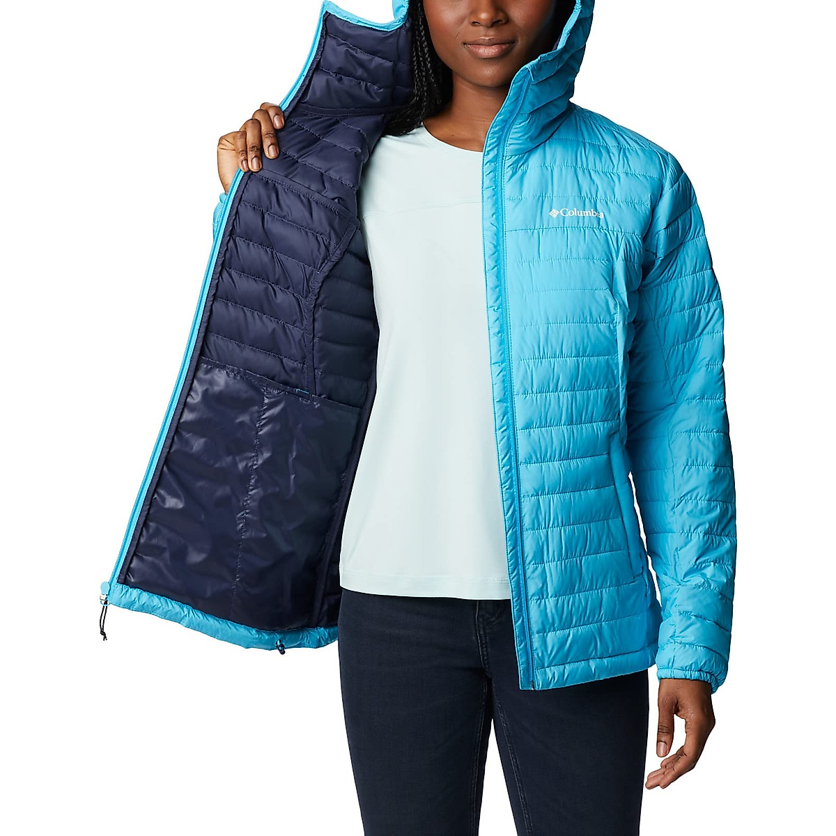Columbia Women's Silver Falls Hooded Jacket, Atoll, Medium