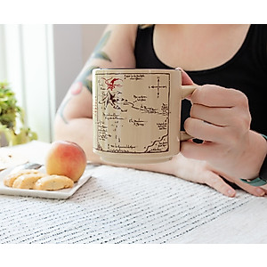 Silver Buffalo The Hobbit The Shire Map Ceramic Mug | Coffee Cup For Espresso, Tea, Cocoa | Holds 13 Ounces