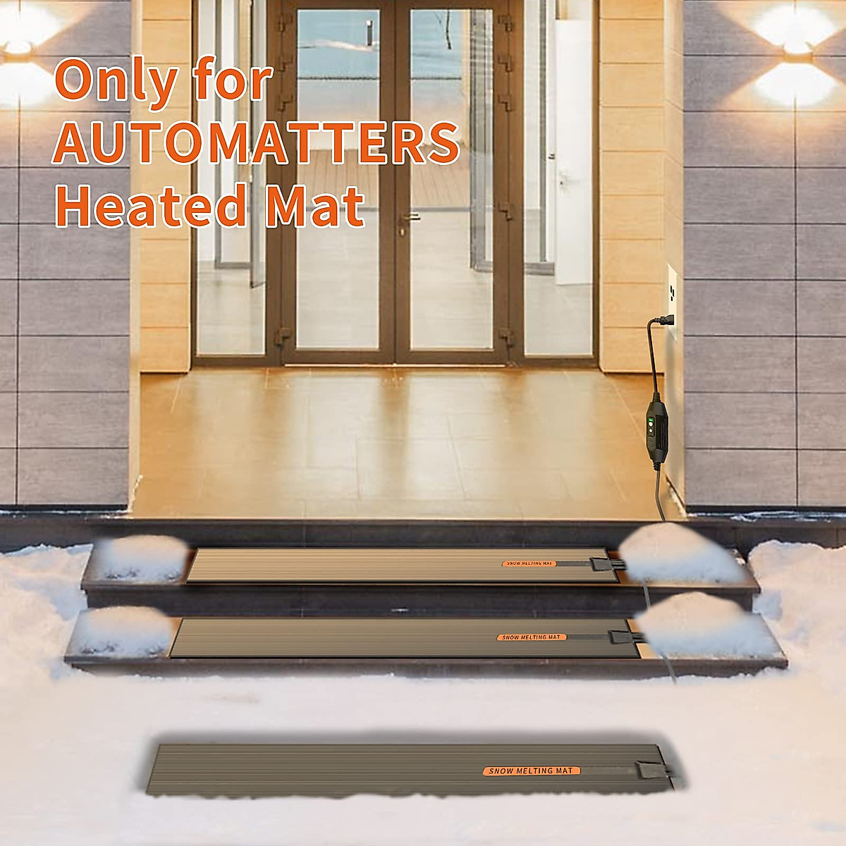 AUTOMATTERS Commercial Grade Snow Melting Mat Power Plug, UL Listed, 11FT Long, 16/3AWG, 125V, 15AMP, SJTW PVC Jacket