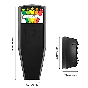 Jinyi EMF Meter 5 LED Magnetic Field Detector Ghost Hunting Paranormal Equipment Tester Counter (1 pcs)