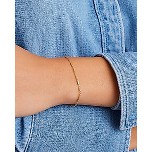 gorjana Women’s Tatum Bracelet, 18K Gold Plated, Slim Layering Band