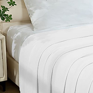 VHOME Cooling Blankets for Hot Sleepers, 100% Bamboo Summer Blanket for Adults Kids, Lightweight Breathable Throw can Keep Body Cool for Night Sweats, for Bed Sofa and Everywhere White 47''x43''