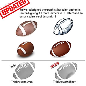 ODOTTAA, Sports Theme Football Shaped Acrylic Mirror Art Sticker for Wall Decor for Boys Bedroom, Dressing Room, Wardrobe, Door