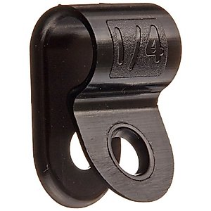 NSI NCH-250-0 Heavy Duty Nylon Cable Clamp, 0.25" Diameter, 0.5" Width, Black